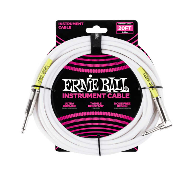 Cable Ernie Ball Instrumento Plug Clásico Blanco 6m P06047 | Blues ...